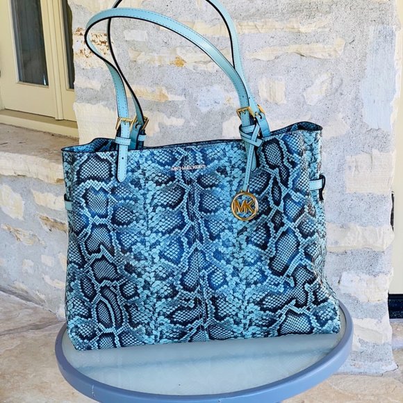 Michael Kors | Bags | Nwt Michael Kors Snake Print Embossed Leather Bag ...